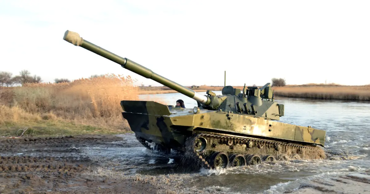 Russia tests amphibious tank Sprut-SDM1 in the Black Sea